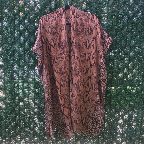 Sweaters | Leopard And Snake Print Duster Cardigan Kimono | Poshmark
